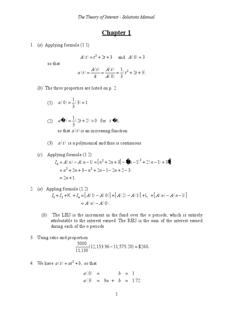 The Theory of Interest | PDF | Equations | Quadratic Equation