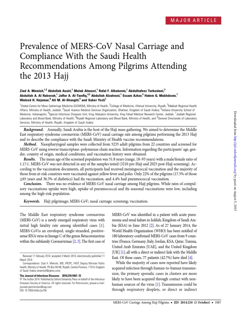 2.prevalen Mers Cov | PDF | Hajj | Infection