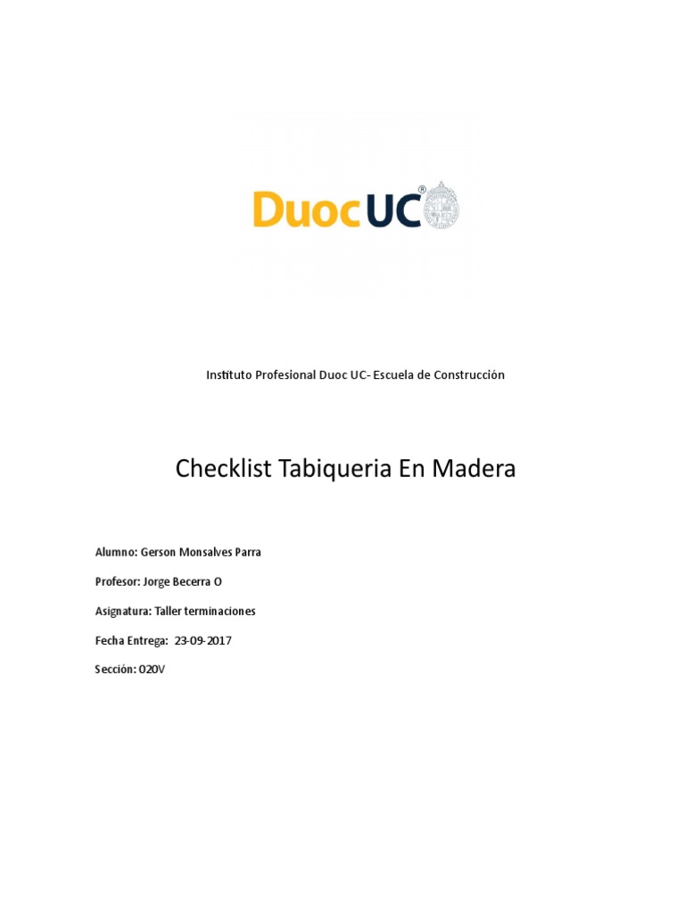 Checklist GM | PDF | Madera | Science