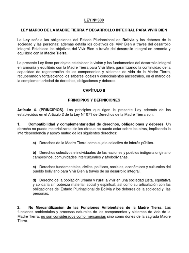 Ley 300 - Agricultura | PDF | Bolivia | Agricultura