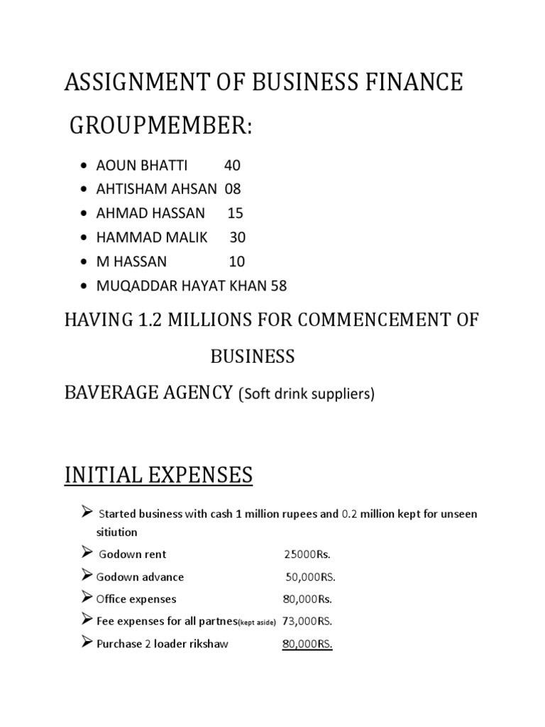 Assignment of Business Finance | PDF