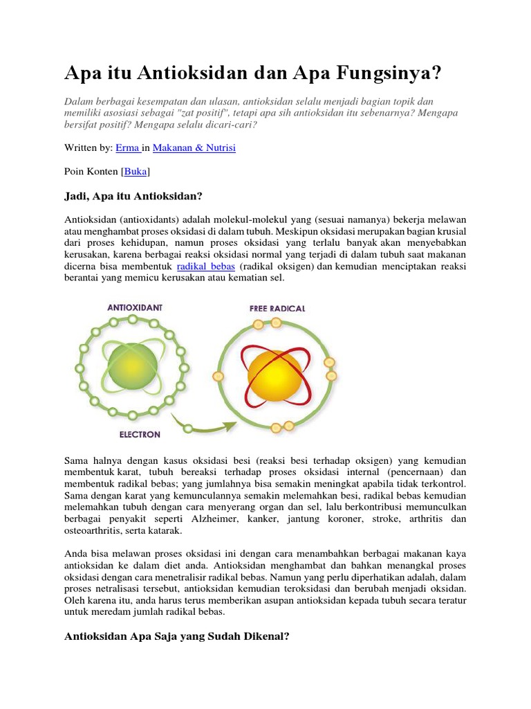 Apa Itu Antioksidan Dan Apa Fungsinya | PDF | Kesehatan Holistik