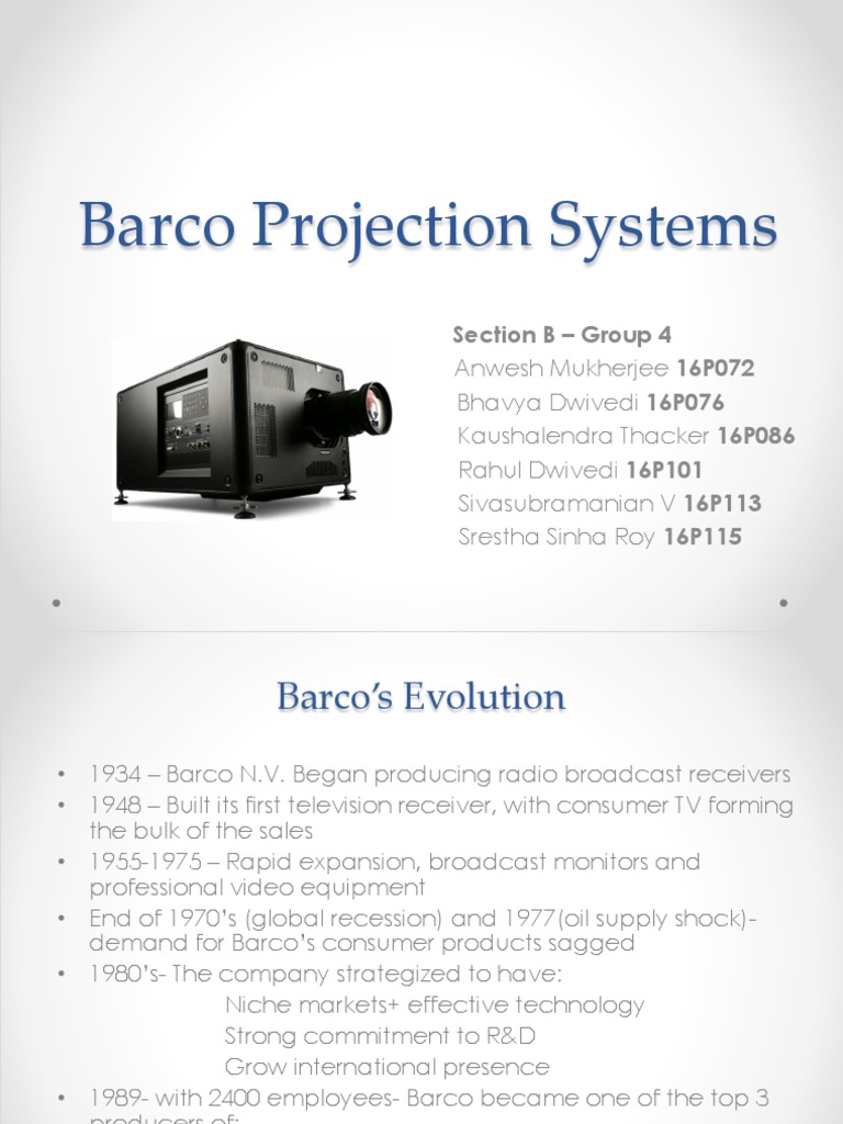 Barco Projection Systems Overview | PDF | Sony | Video
