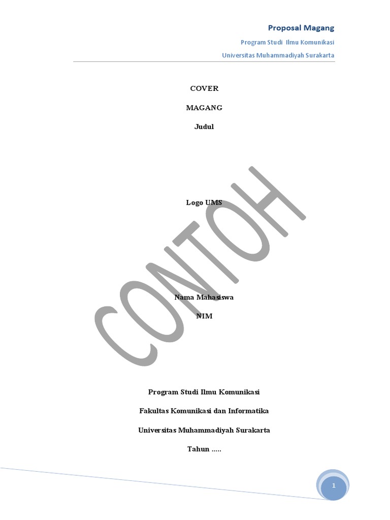 Proposal Magang Ilmu Komunikasi UMS | PDF | Seni | Komputer