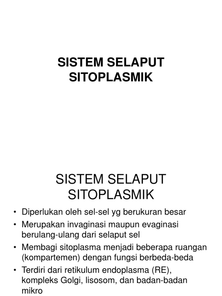 Sistem Selaput Sitoplasmik | PDF