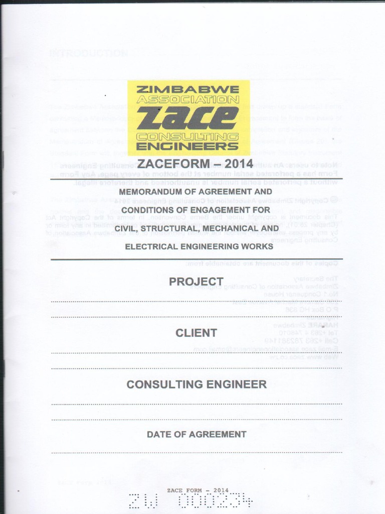 Zace Form - 2014 | PDF