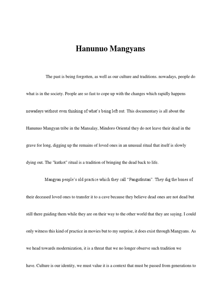 Hanunuo Mangyans | PDF | Traditions