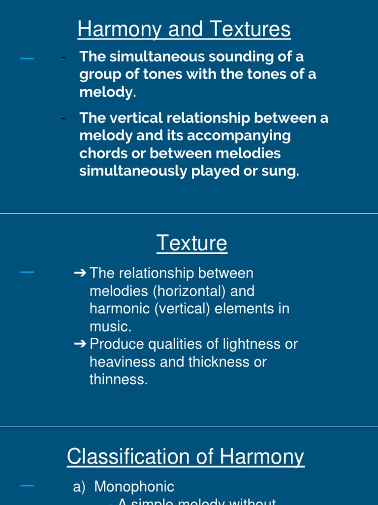 Understanding Harmony and Texture in Music | PDF | Harmony | Musical Forms