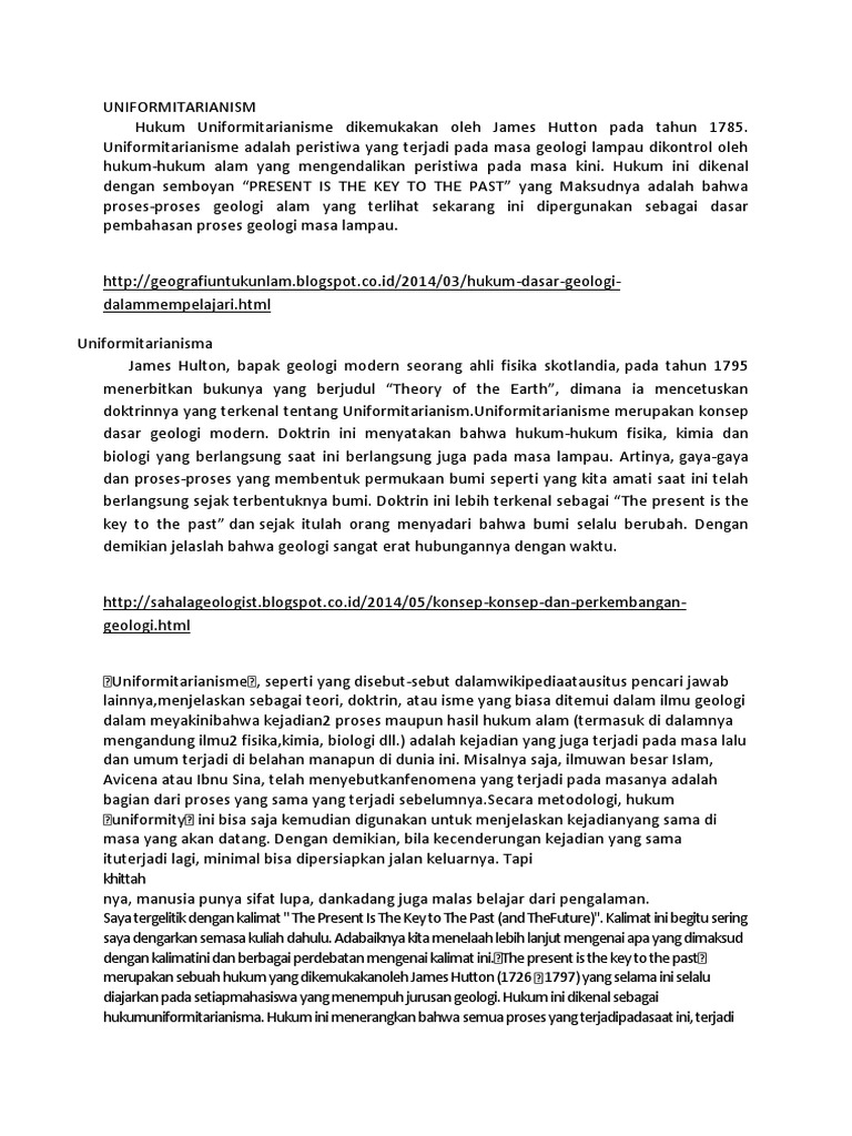 Uniformitarianism | PDF | Ilmu Sosial