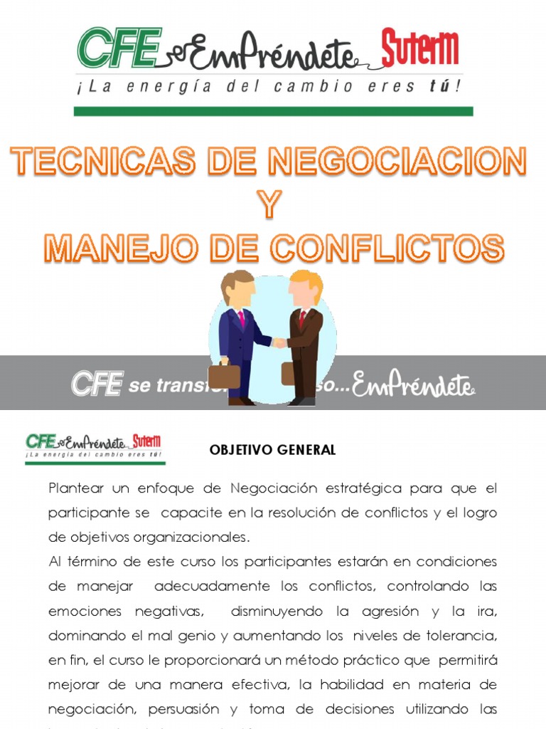 Tecnicas de Negociacion y Manejo de Conflictos | PDF | Negociación | Conflicto (proceso)