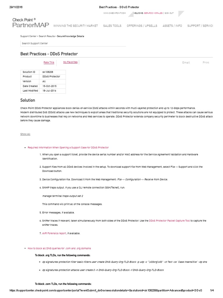 Best Practices - DDoS Protector | PDF | Denial Of Service Attack ...
