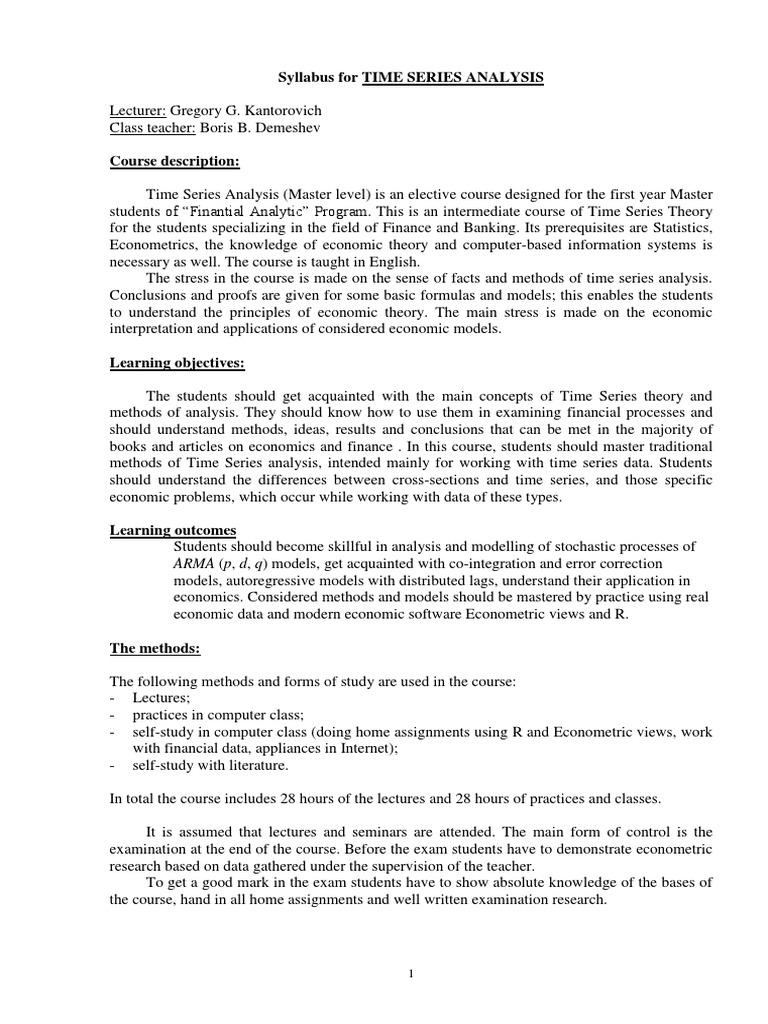 Time Series Analysis | PDF | Time Series | Stationary Process
