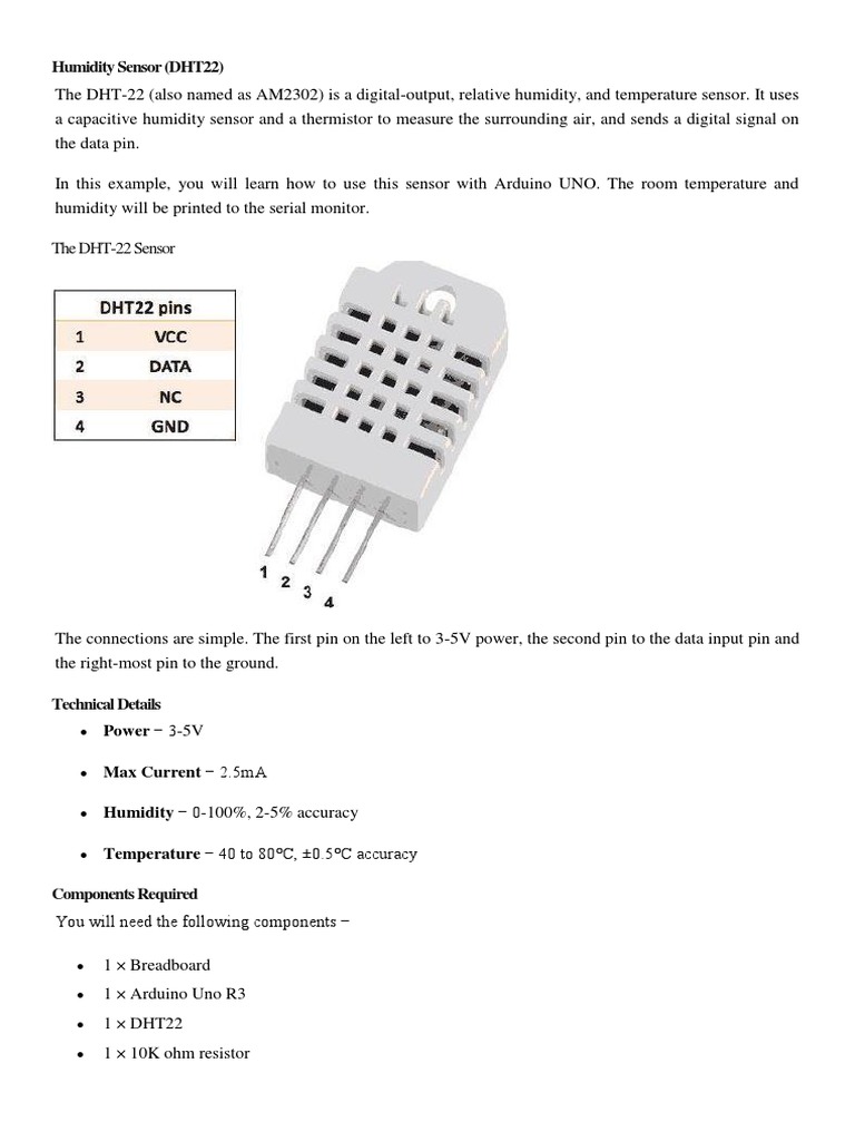 Humidity Sensor | PDF | Arduino | Sensor