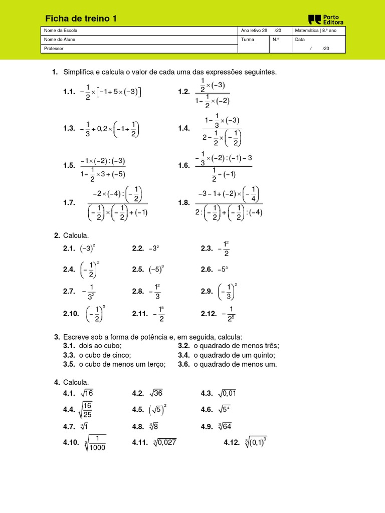 Matemática 8º Ano | PDF | Ensino de Matemática | Science