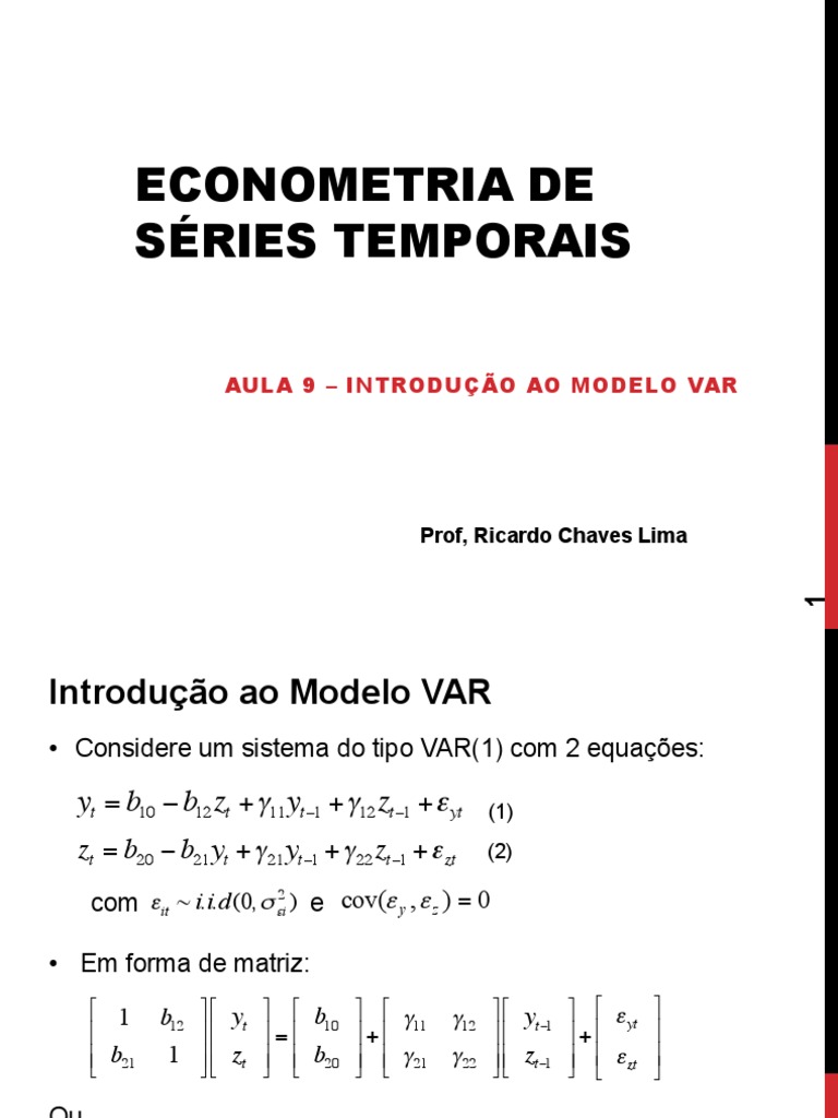 Aula 9 - Introducao Ao Modelo VAR | Download grátis PDF | Covariância ...