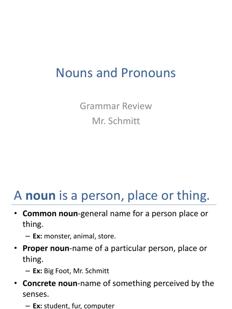A Comprehensive Guide to Nouns and Pronouns | PDF | Pronoun | Noun