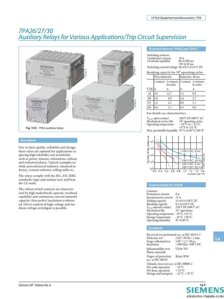 7PA Auxiliary Relays for Various Applications | PDF | Hertz | Relay