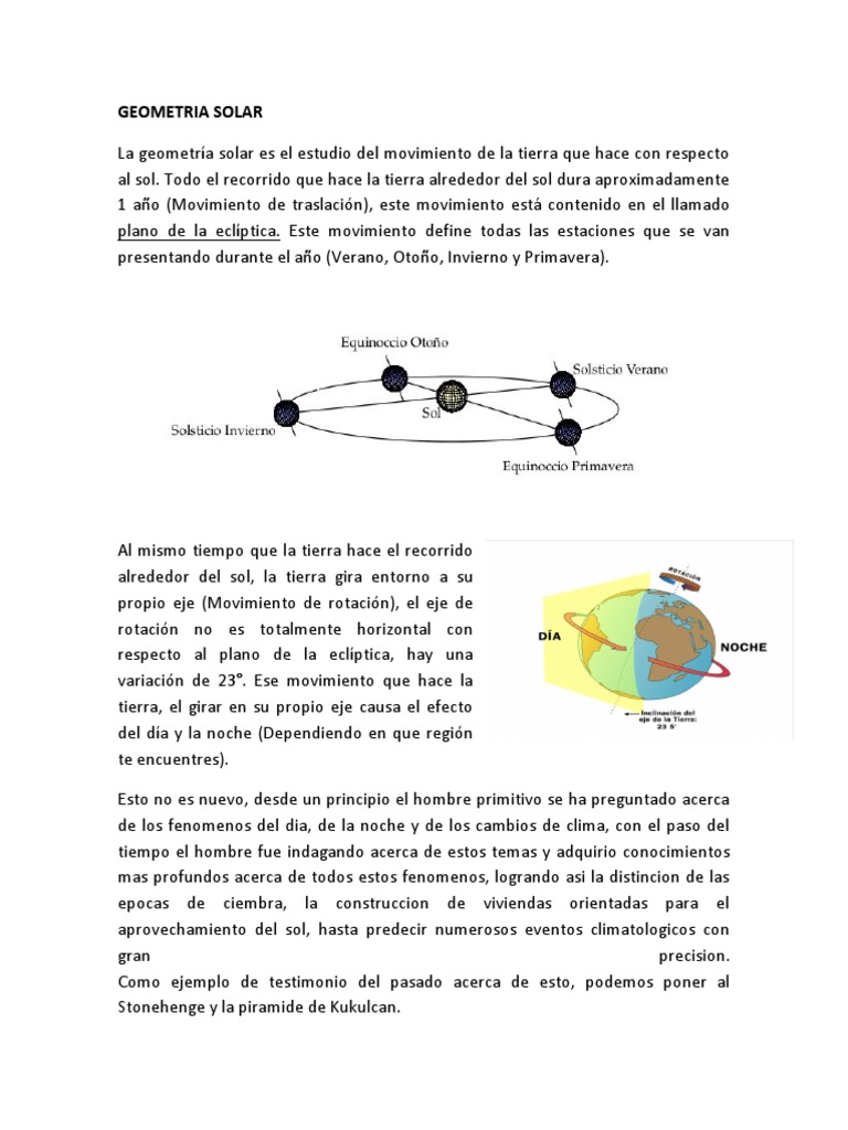 Geometria Solar | PDF | Tierra | Movimiento (física)