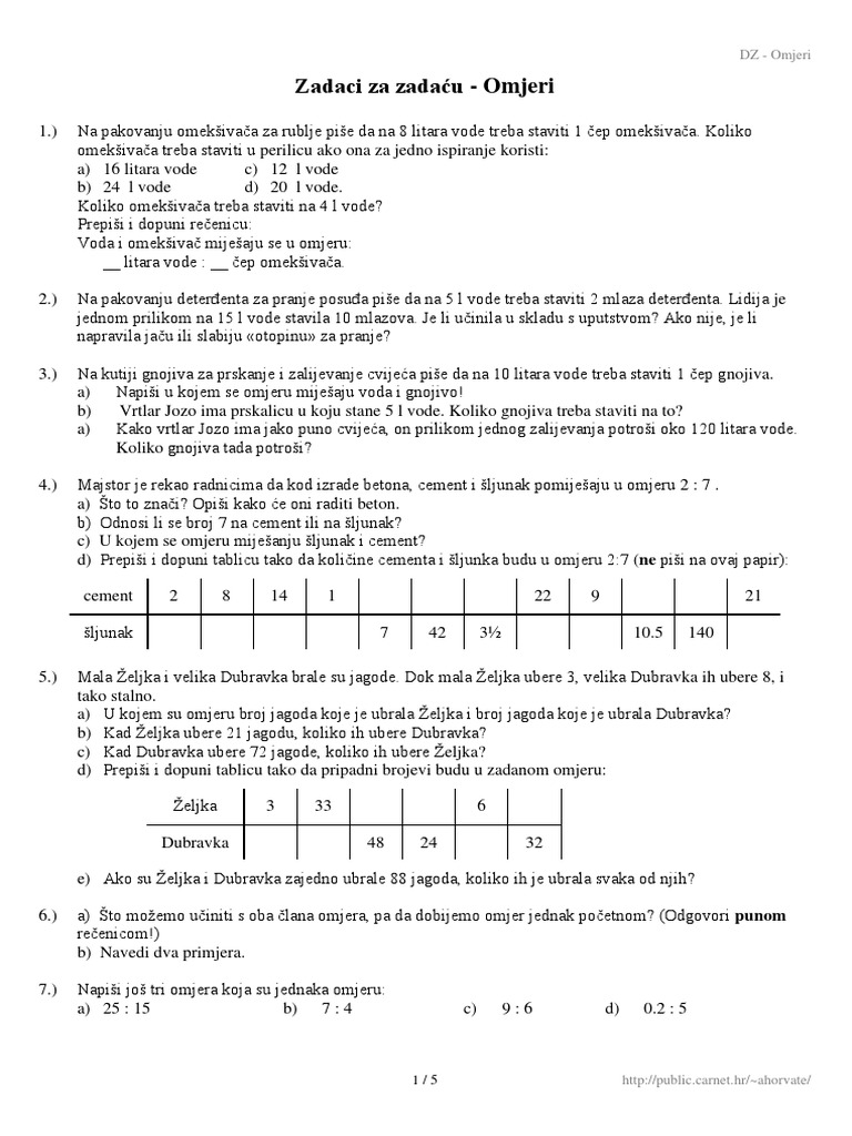 DZ Omjeri | PDF