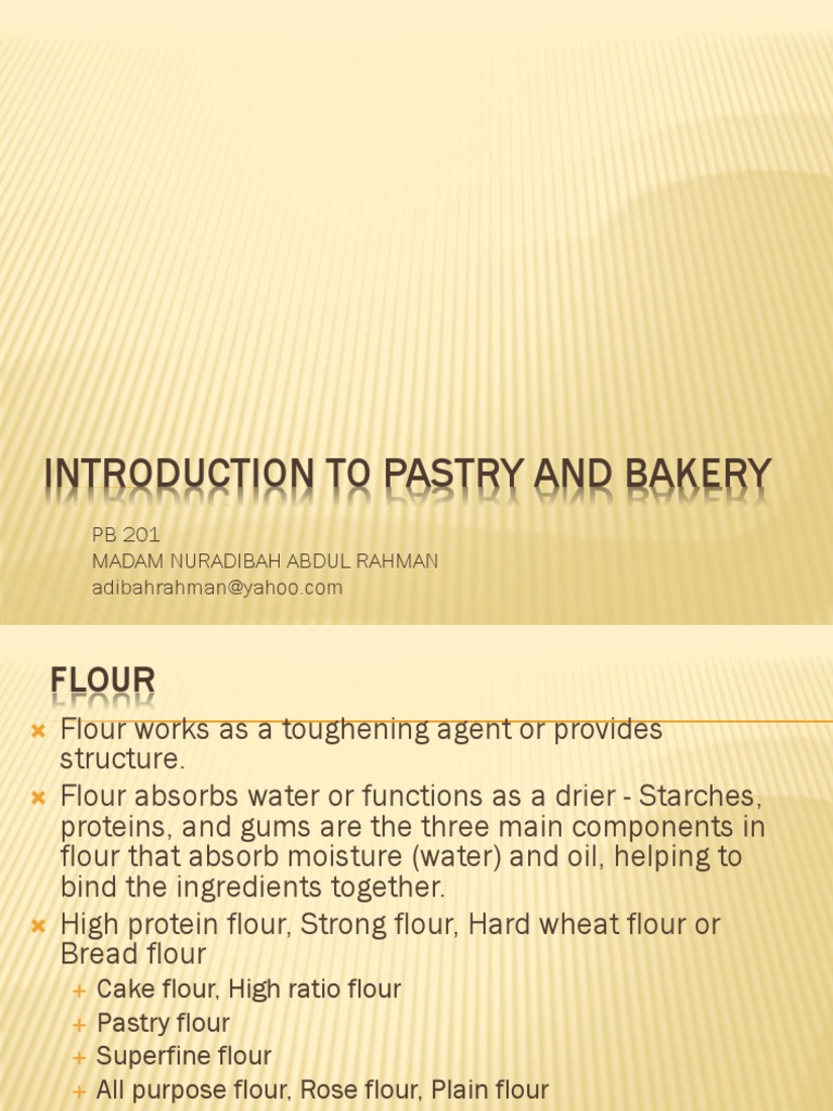 Introduction to Pastry and Bakery | PDF | Flour | Breads