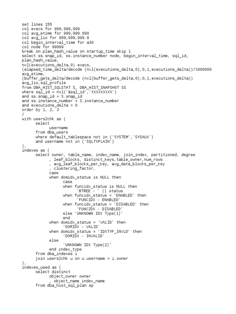 Analyze SQL performance and indexes | PDF | Data Management | Databases