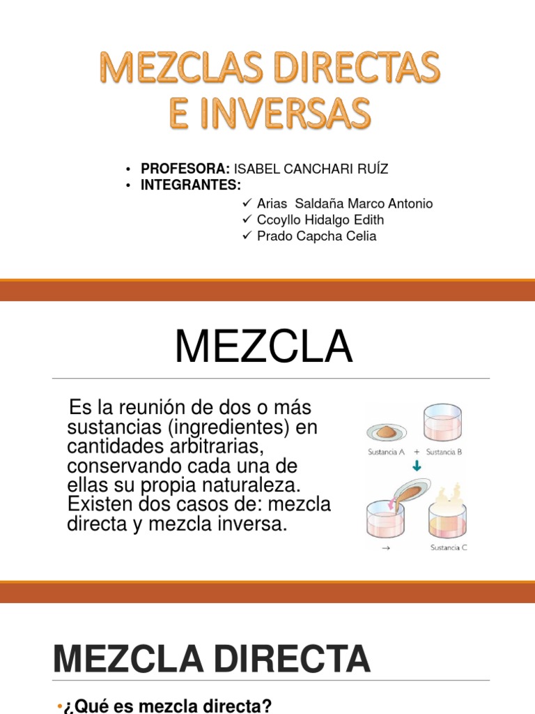 Mezclas Directas e Inversas x1000 | PDF | Kilogramo | Comida y bebida