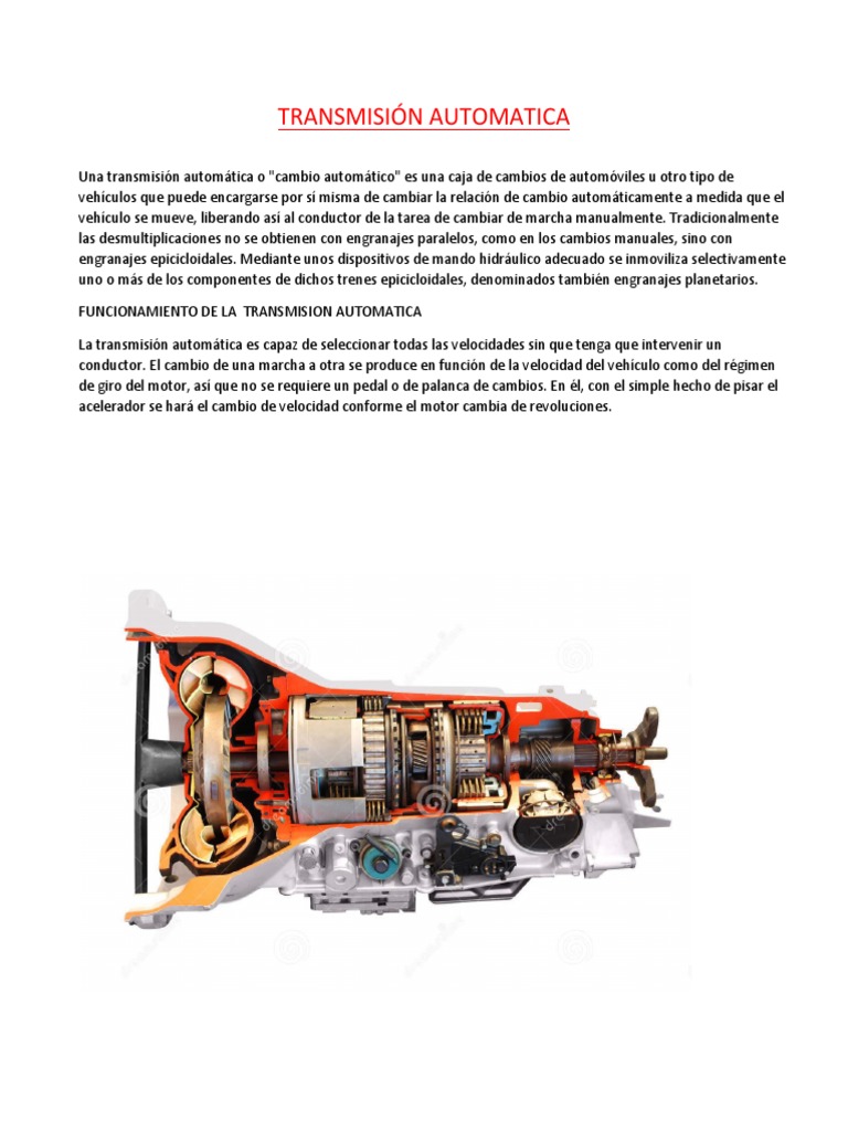 Componentes de Transmisión Automática | PDF | Transmisión automática ...
