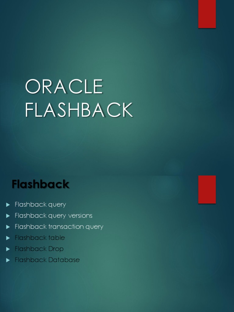 Flashback Oracle | PDF | Database Transaction | Information Retrieval