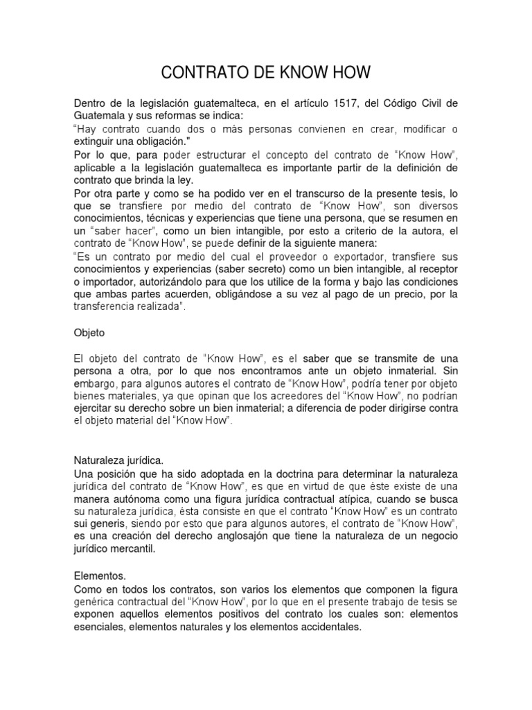 Contrato de Know How | PDF | Pago de regalías | Pagos