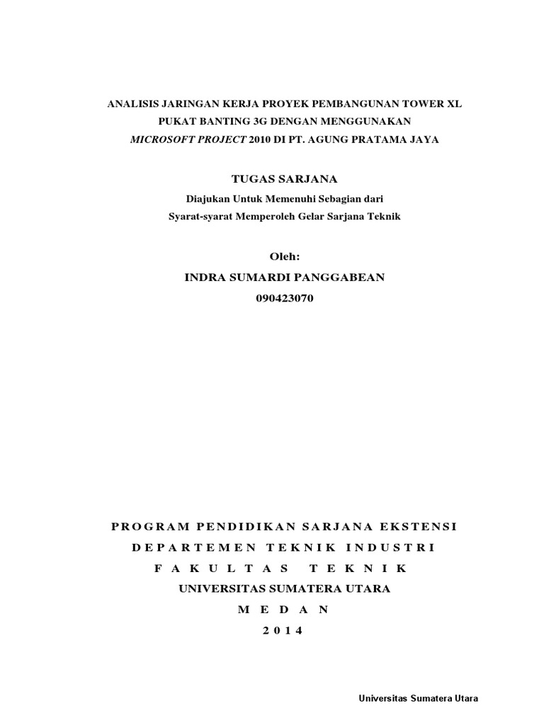 Skripsi - Kuesioner - Analisis Jaringan Kerja Proyek Pembangunan Tower ...