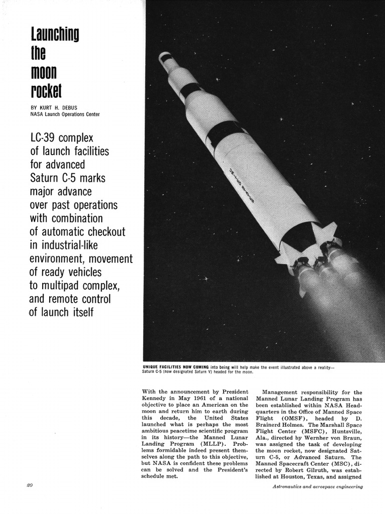 "Launching the Moon Rocket" - Article by Kurt Debus (March 1963)