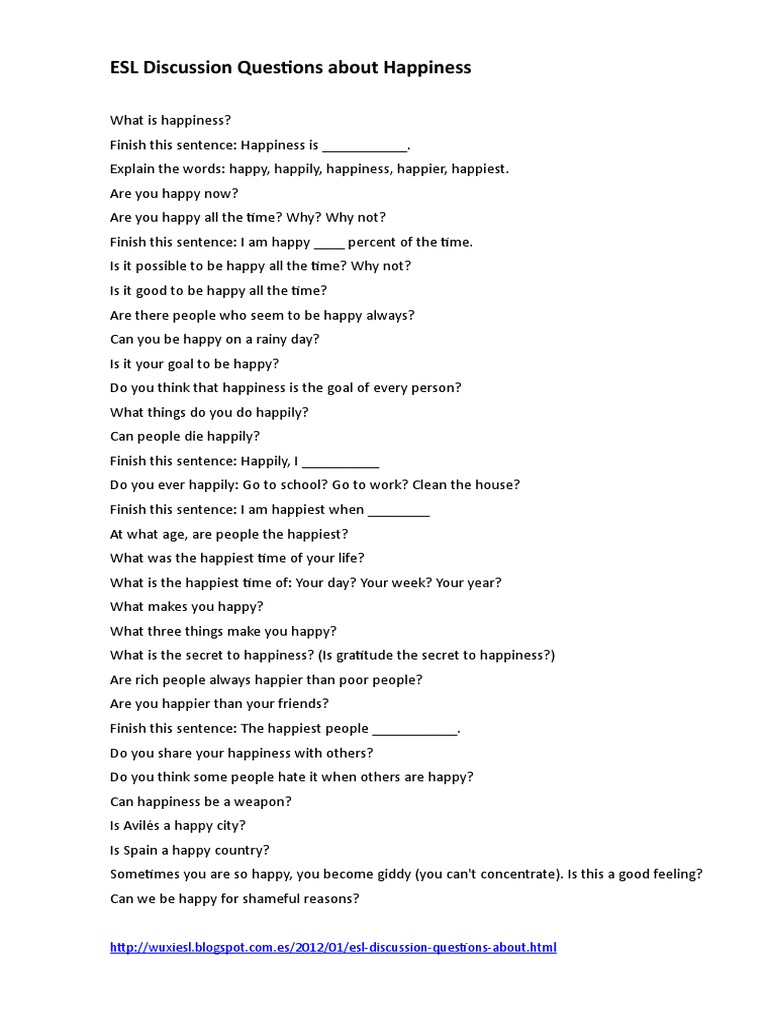 Happiness Discussion | PDF
