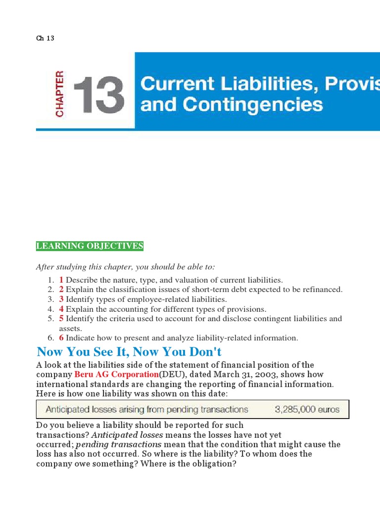 CH 13 - Current Liabilities | PDF | Payroll | Accrual