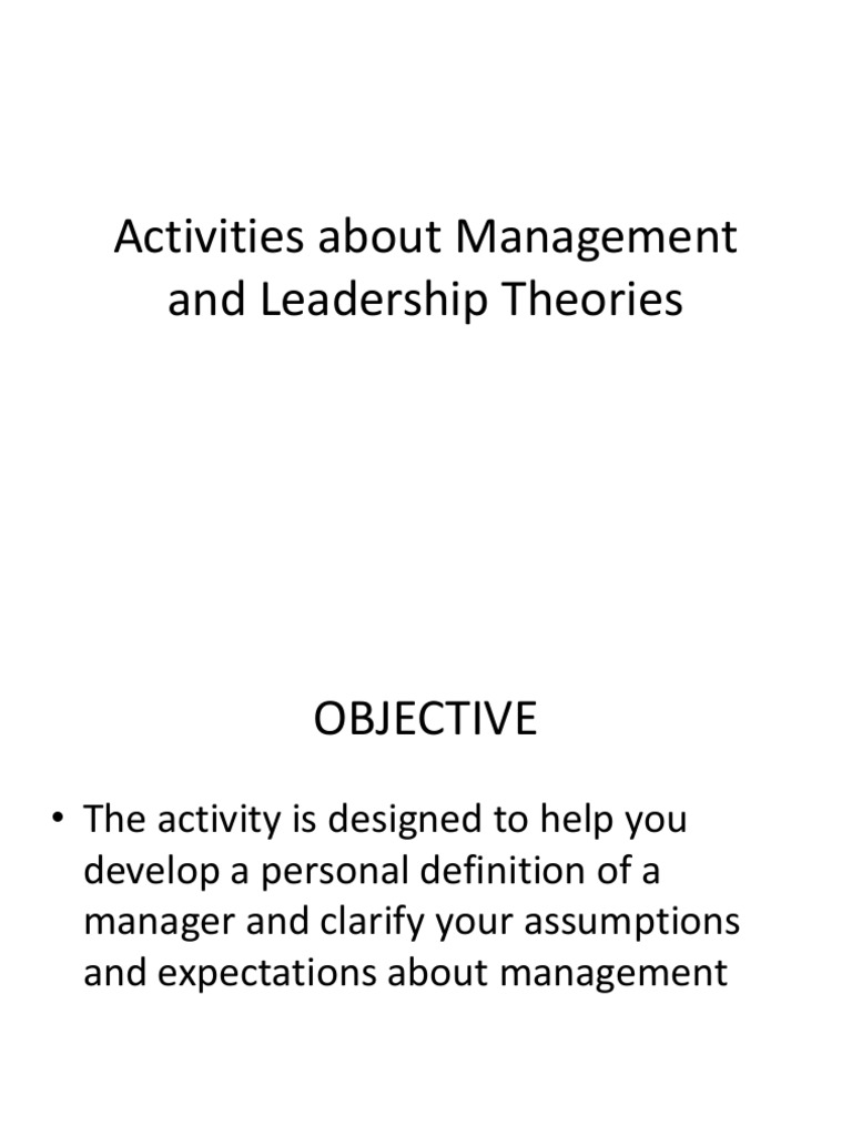 Activities About Management and Leadership Theories | PDF | Conceptual ...