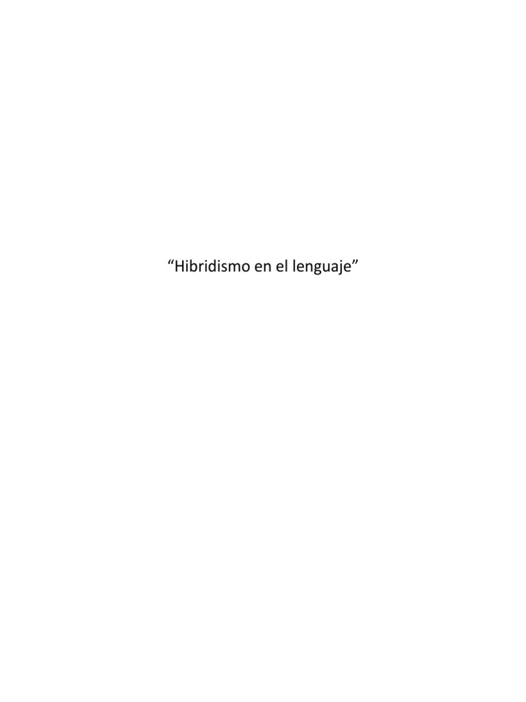 Hibridismo lingüístico en América Latina | PDF | Lengua española ...