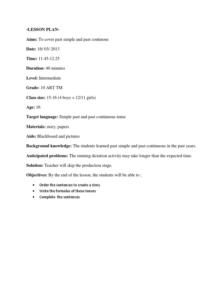 Intermediate English Lesson | PDF | Lesson Plan | Teaching And Learning