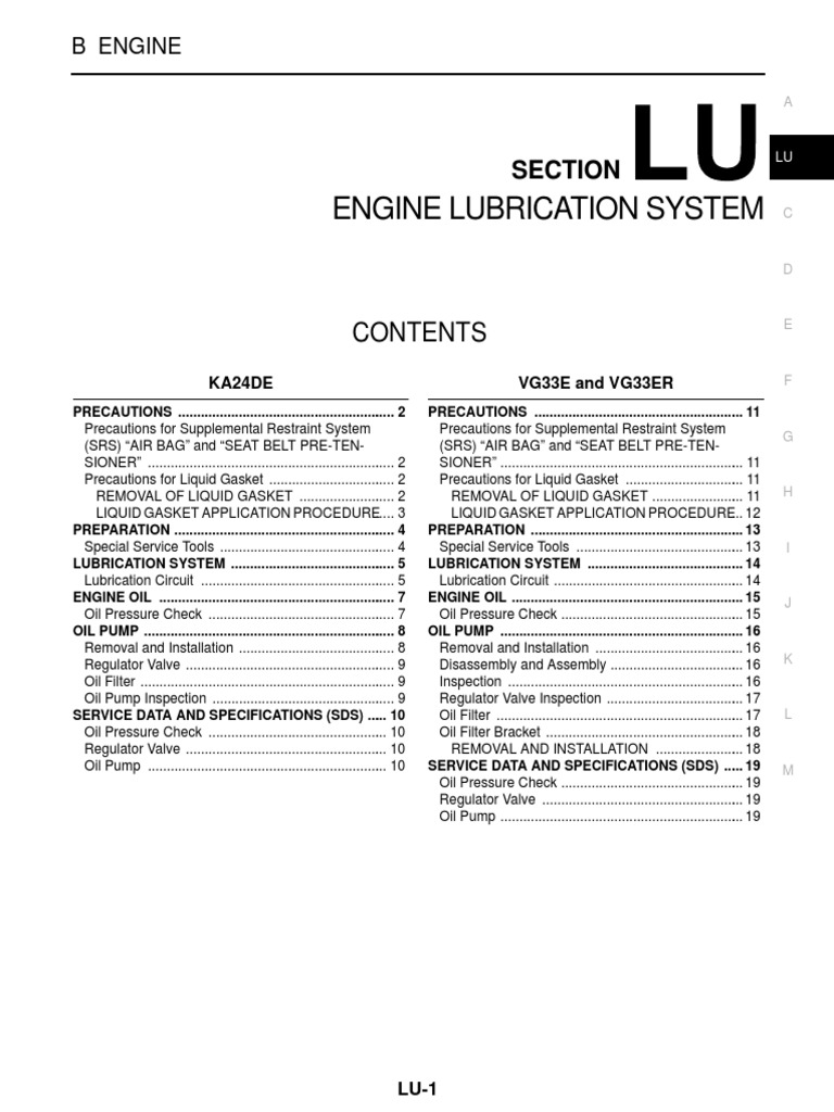 Engine Lubrication System: Section | PDF | Airbag | Pump