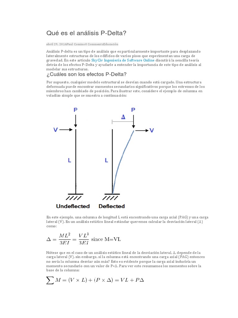 Qué Es El Análisis P Delta | Gravedad | Software