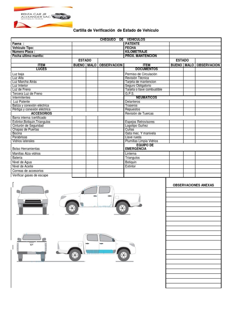 Check List | PDF | Estilos de carrocería | Diseños de automóviles