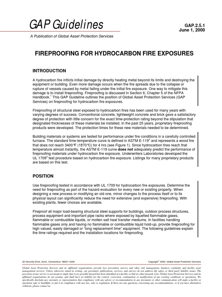 GAP Guidelines: Fireproofing For Hydrocarbon Fire Exposures | PDF ...