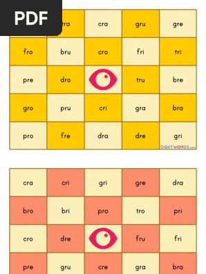 Bingo silabas trabadas