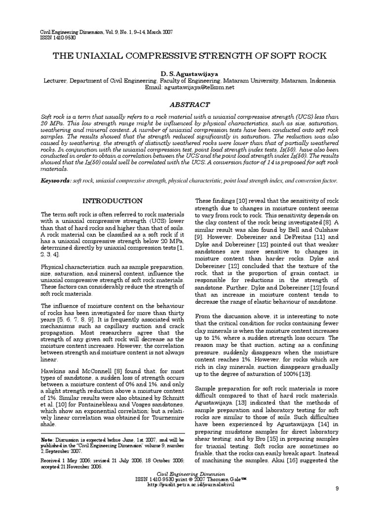 UCS Soft Rock | PDF | Weathering | Sandstone