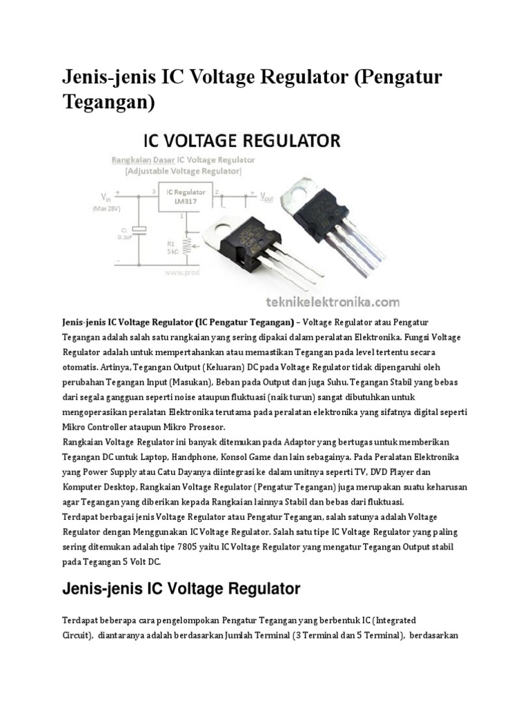 Jenis-Jenis IC Voltage Regulator | PDF