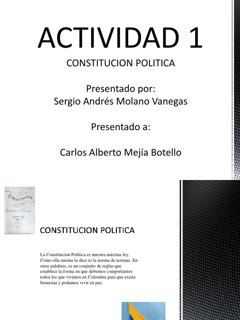 Actividad 1 Constitucion Politica Pdf Constitución Colombia