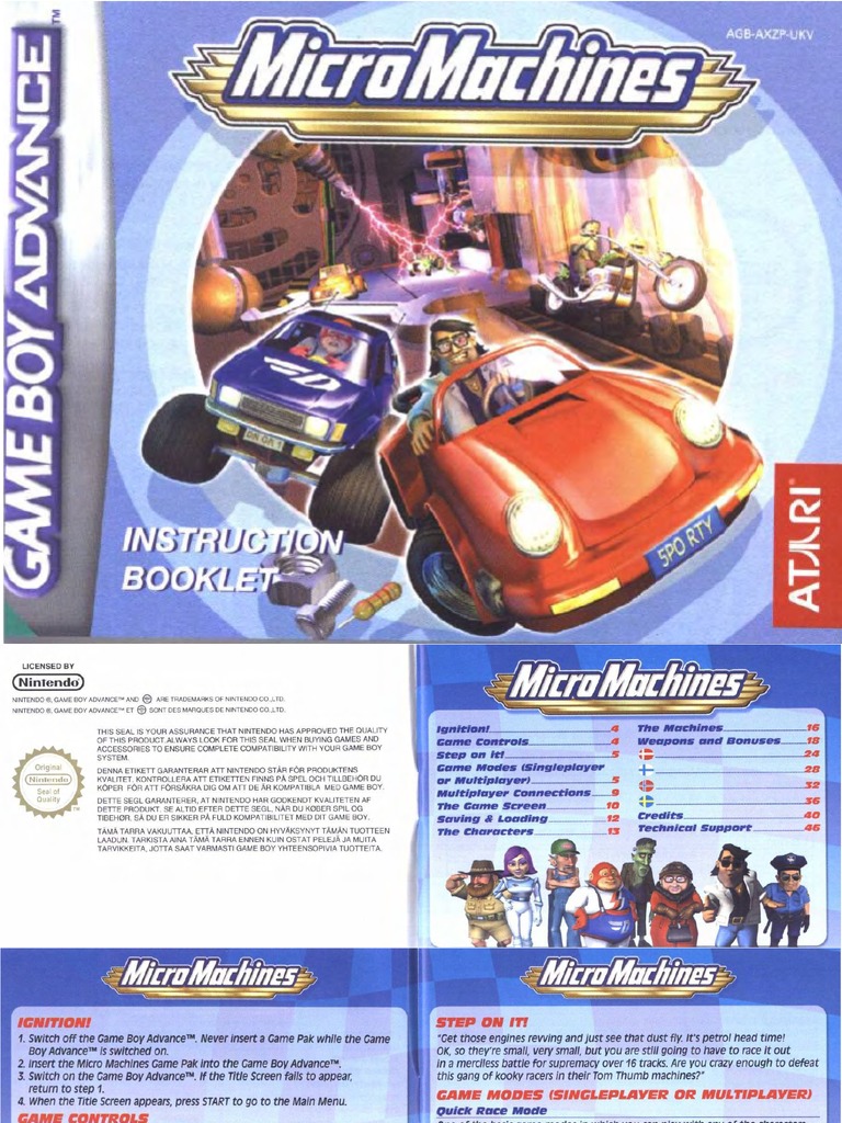 Micro Machines - Manual - GBA | PDF