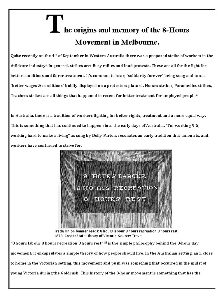 Origins of the 8-Hour Day Movement | PDF | Trade Union | Labor