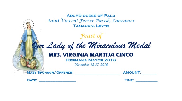 Our Lady of The Miraculous Medal | PDF