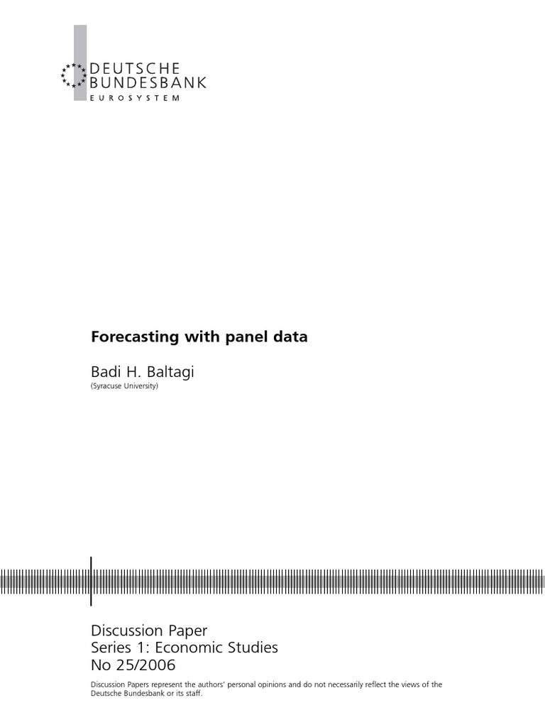 Baltagi 2008 PDF | PDF | Errors And Residuals | Forecasting