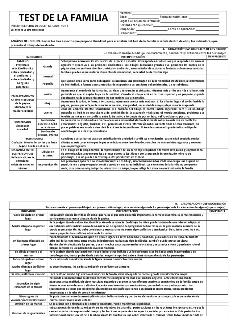 265041289-Test-de-La-Familia-Formato-Lluis-Font.pdf | Dibujo | Ansiedad ...