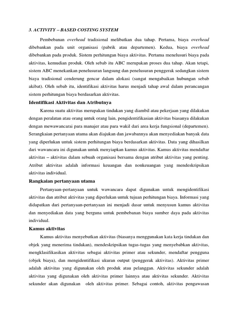Activity - Based Costing System | PDF | Bisnis | Komputer